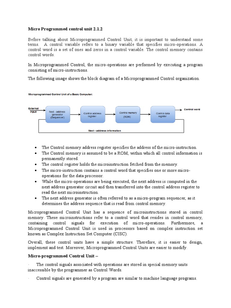 Micro Programmed Control Unit 2.1.2 | PDF | Electrical Engineering ...