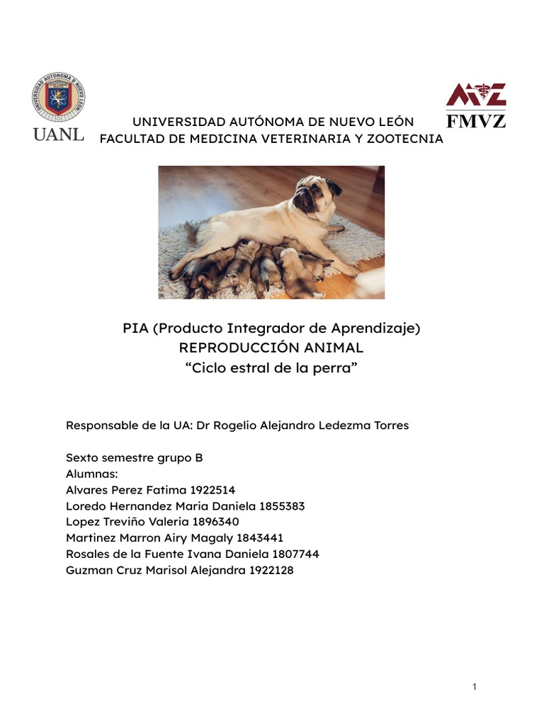 PIA (Producto Integrador de Aprendizaje) Reproducción Animal "Ciclo ...