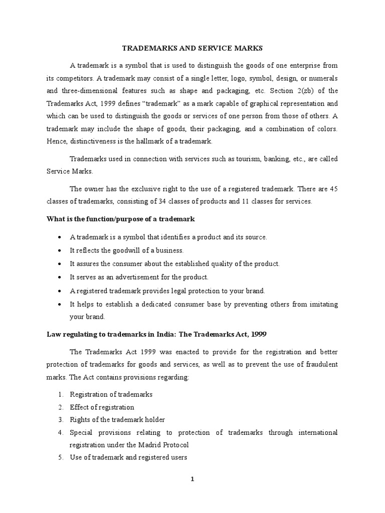 Trademarks and Service Marks | PDF | Trademark | Business