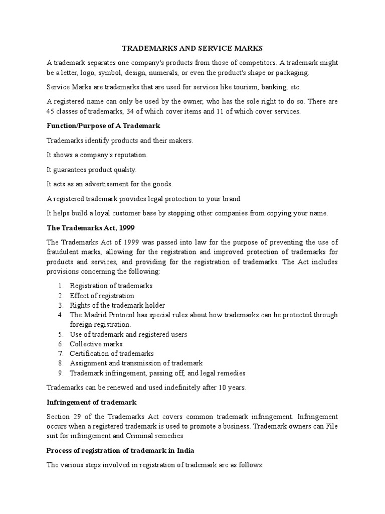 Trademarks and Service Marks | Download Free PDF | Trademark | Domain ...