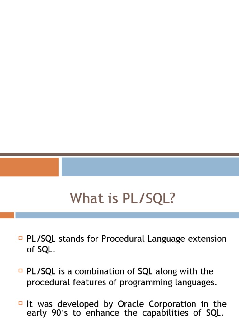 1 Plsql Introduction Pdf Control Flow Plsql 