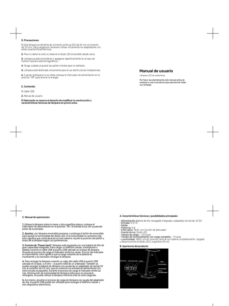 Manual | PDF | USB | Diodo emisor de luz