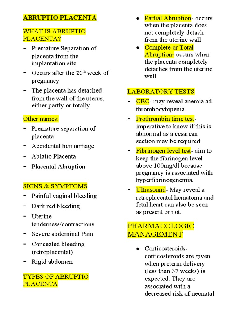 Abruptio Placenta | PDF