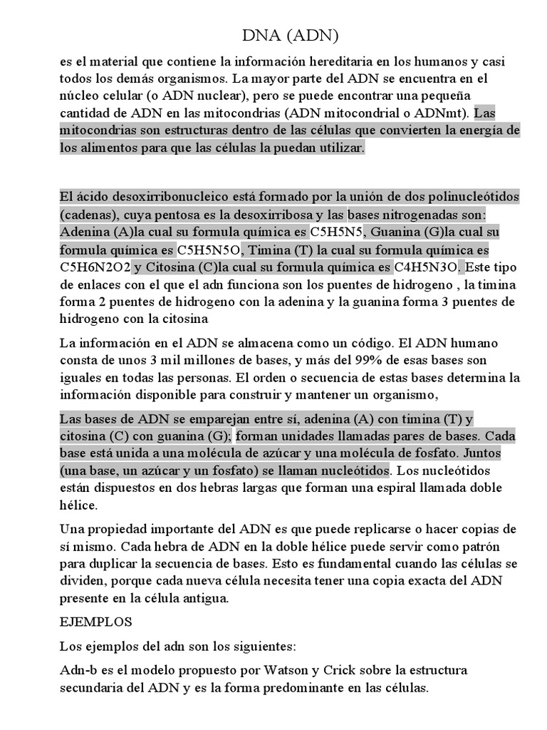 Infografía DNA (ADN) | PDF | Adn | Nucleótidos