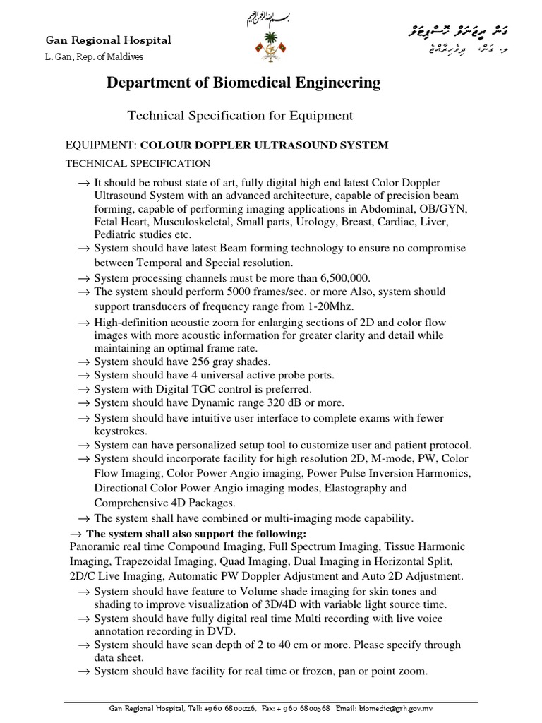 Colour Doppler Ultrasound Specs | PDF | Medical Ultrasound | Imaging