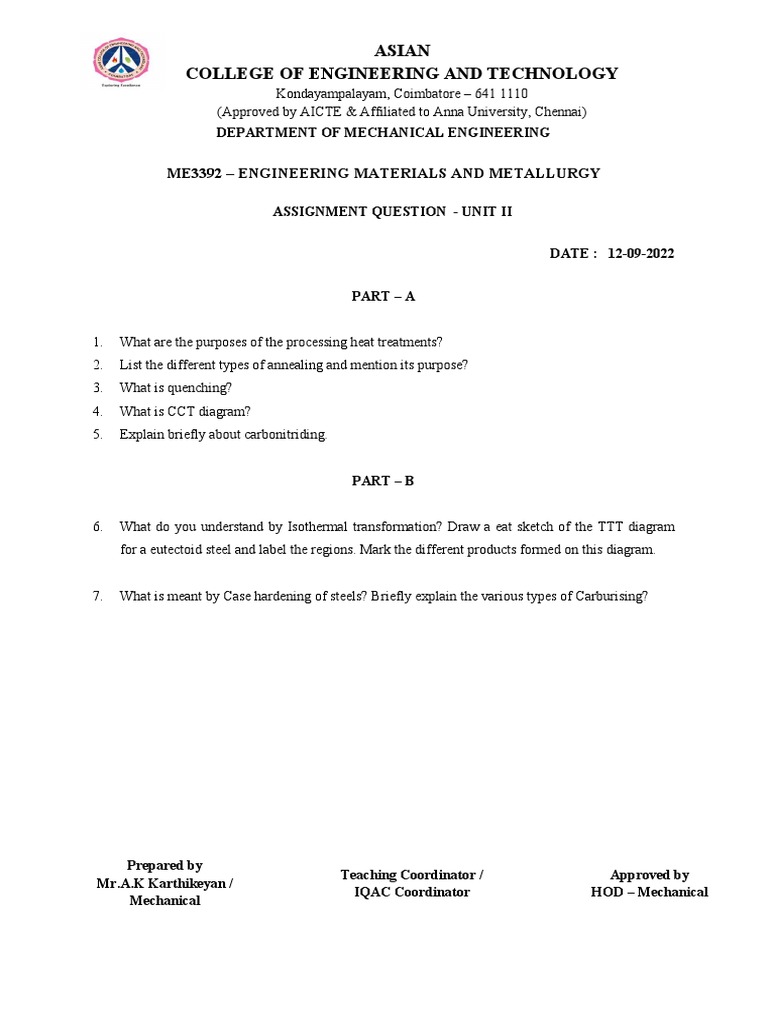 Assignment Questions UNIT 2 | PDF