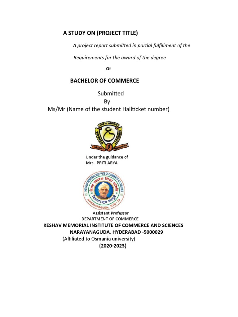 Project Format REVISED | PDF | Academic Degree | Vocational Education