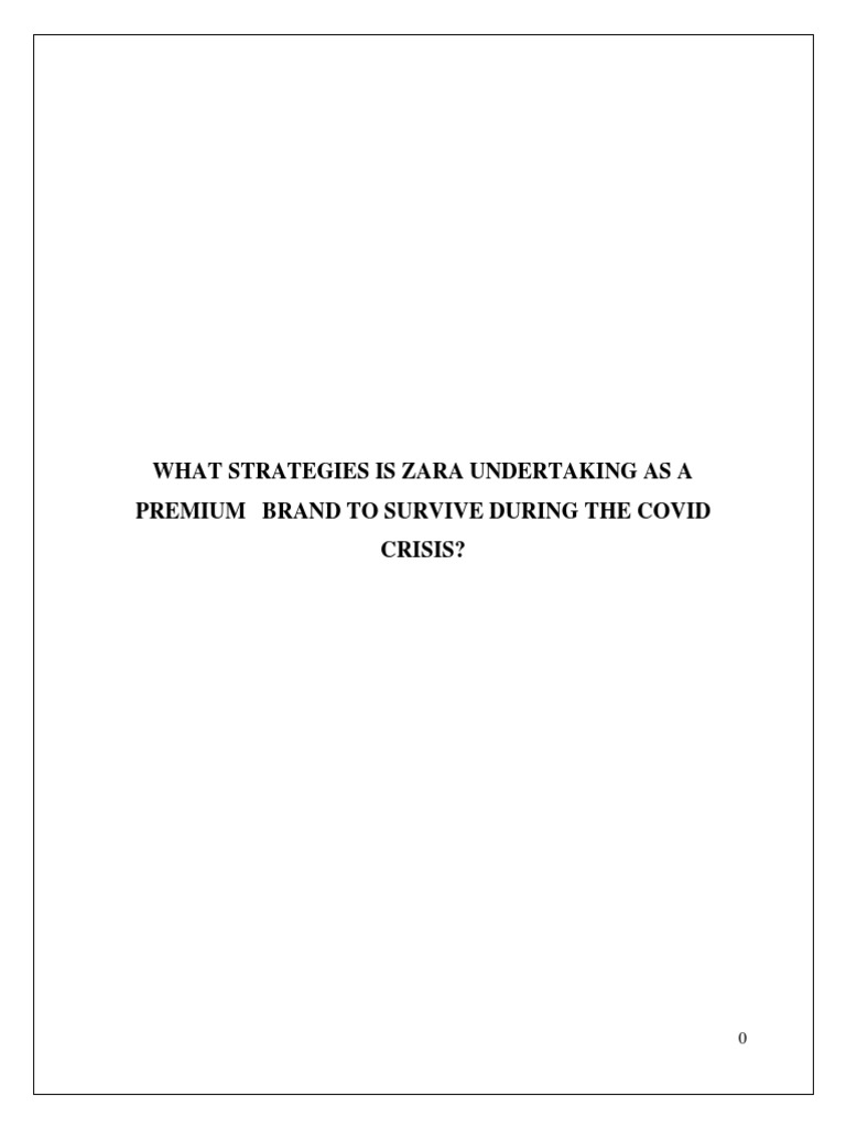 Zara's Strategies for COVID Survival | PDF | Strategic Management | Retail