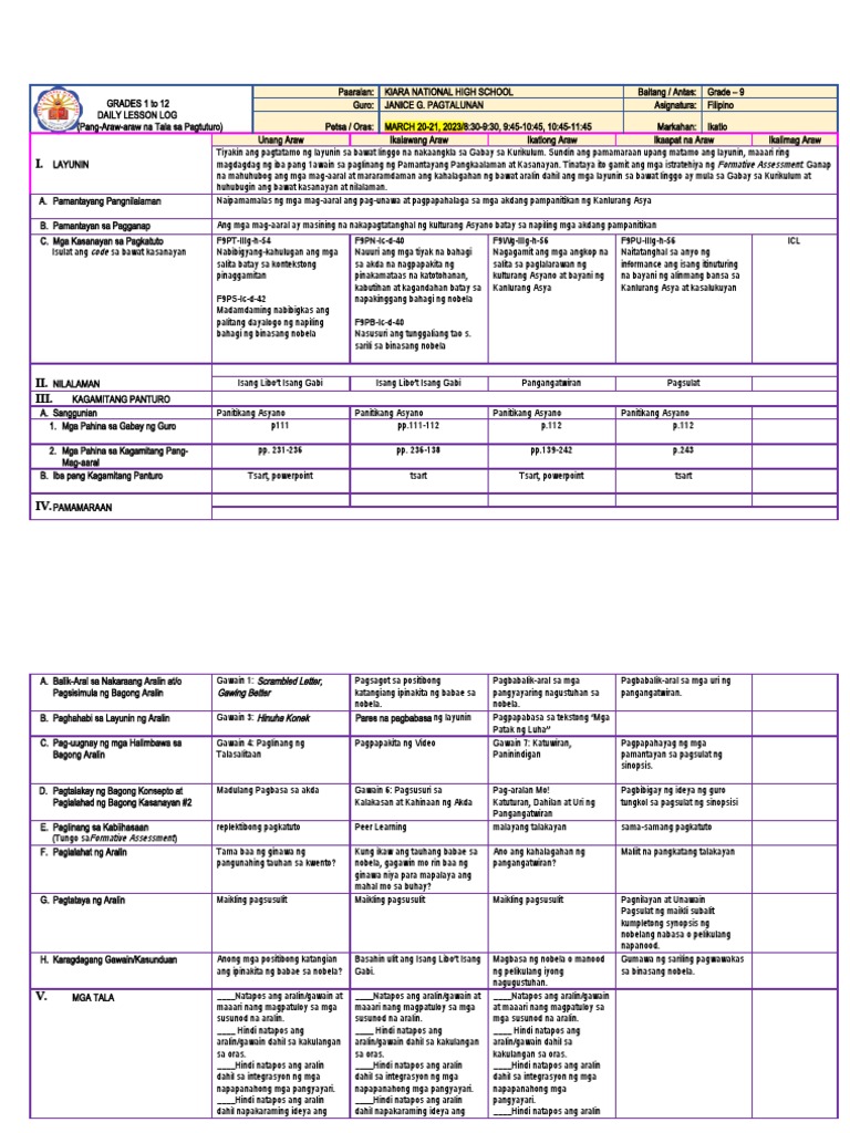 3RD Quarter 5TH Week Fil.9 | PDF