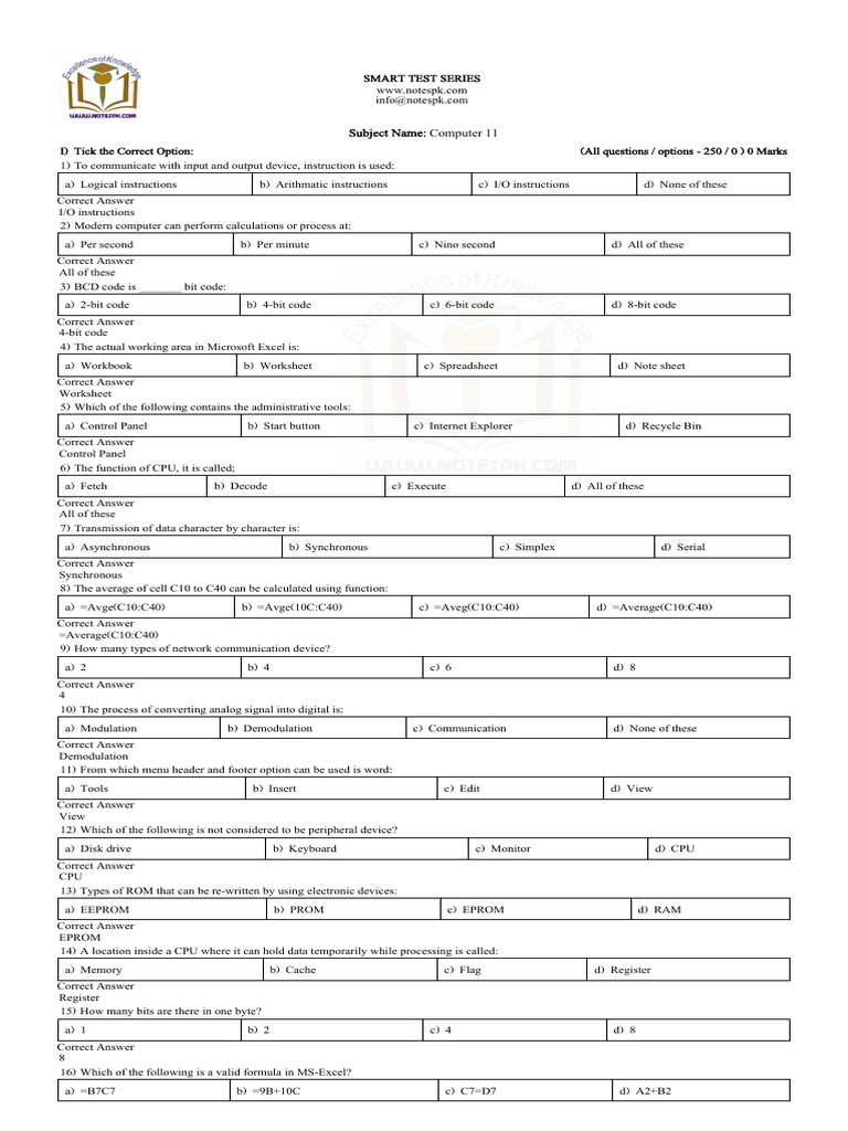 11th CS Full Book MCQs For Practice | PDF | Computer Network | Duplex ...