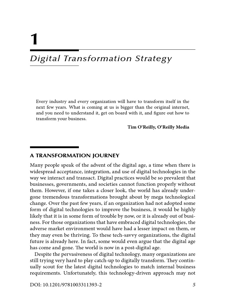Digital Transformation Strategy, Execution and Technology CH 1 2 | PDF | Strategic Planning ...
