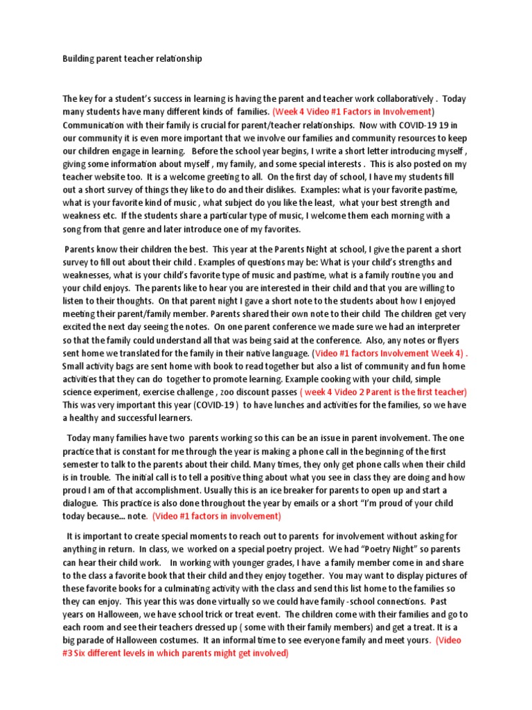 Enhancing Parent-Teacher Collaboration | PDF | Teachers | Learning