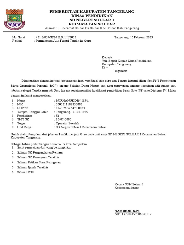 Surat Pengantar Pip Ke Bri | PDF