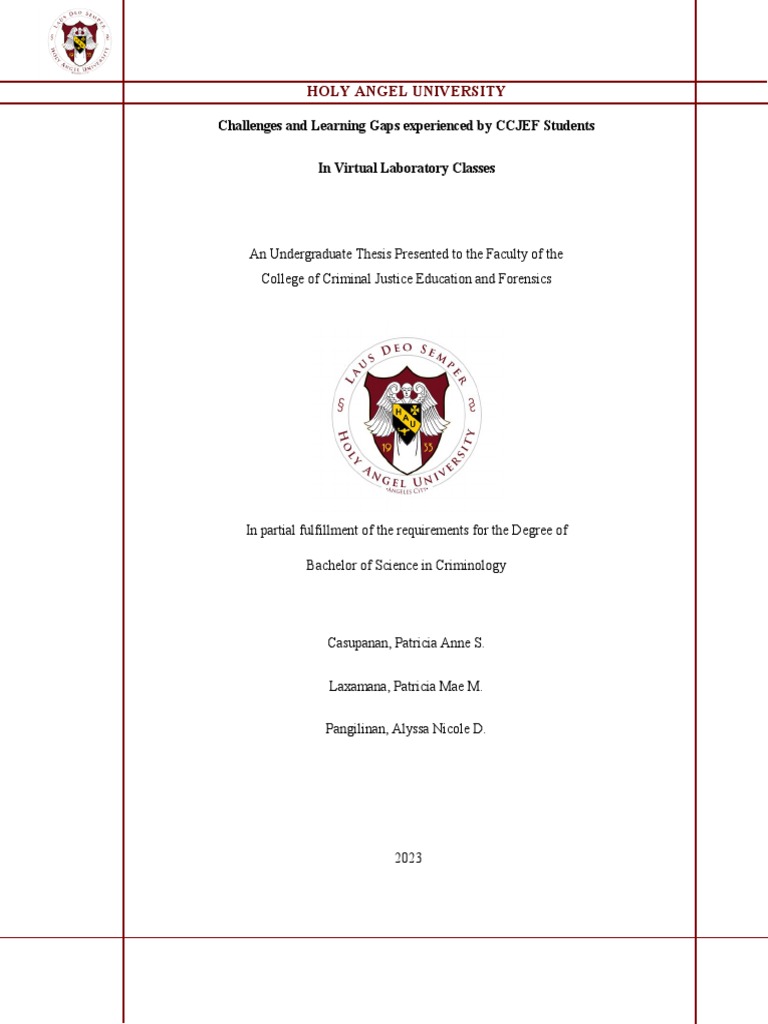 Holy Angel University: Challenges and Learning Gaps Experienced by ...
