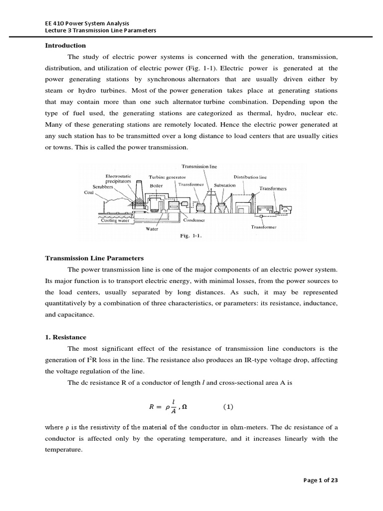 Transmission Line Parameters | PDF