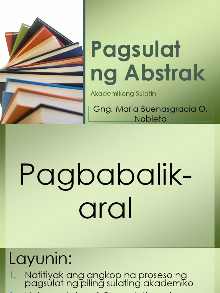 Akademikong Sulatin ABSTRAK - NOTES | PDF