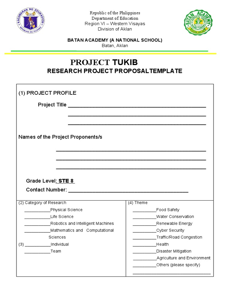 TUKIB Project RESEARCH Template 1 | PDF