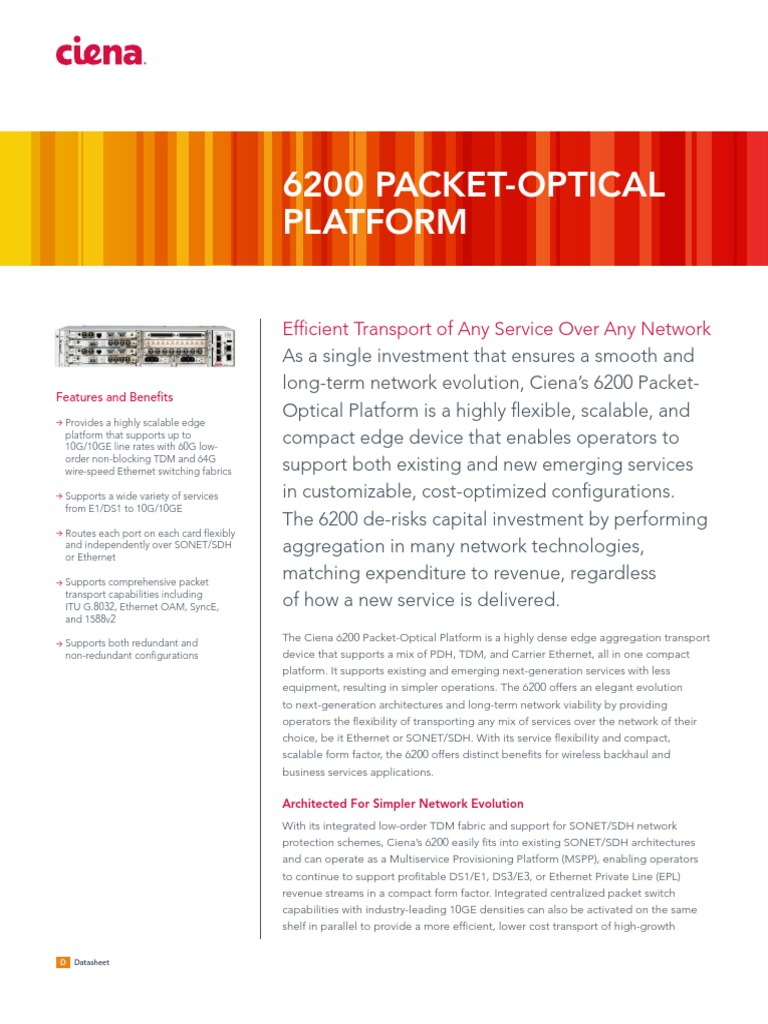 Ciena 6200 Data Sheet - LightRiver Technologies, Inc. | PDF | Computer ...