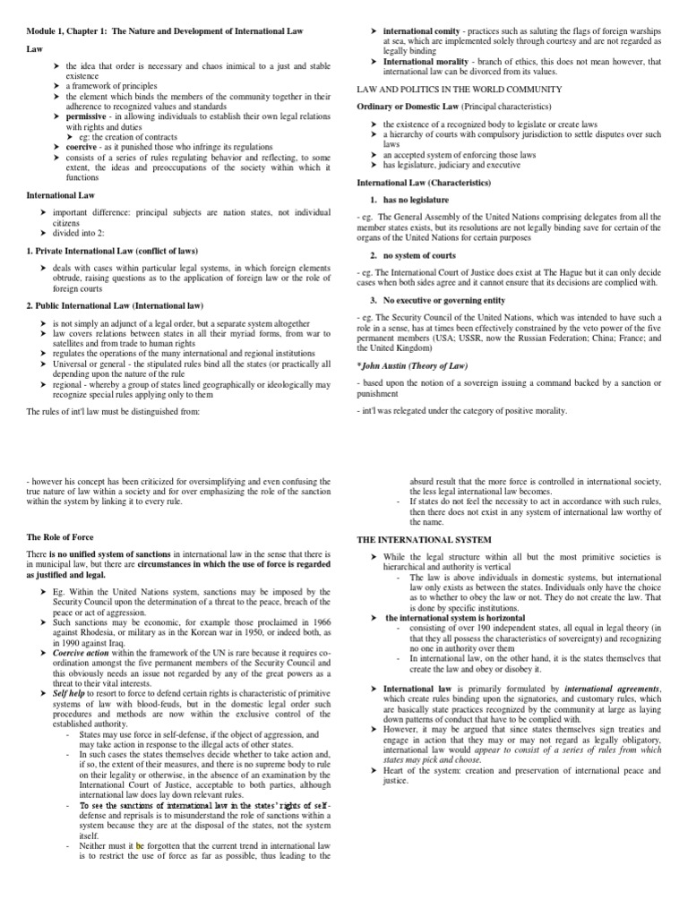 The Development of International Law and Its Distinction from Domestic ...