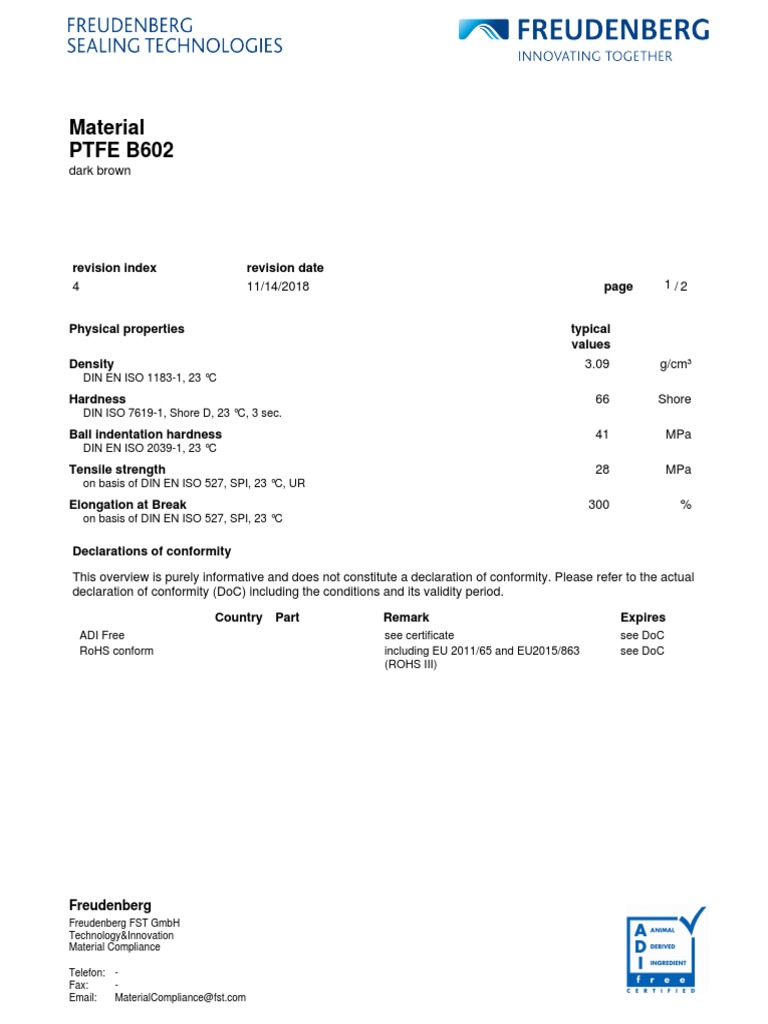 PTFE B602-En - 1 | PDF | Physical Sciences | Materials