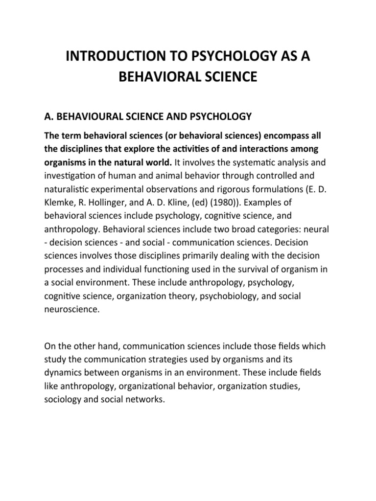 Introduction To Psychology | PDF