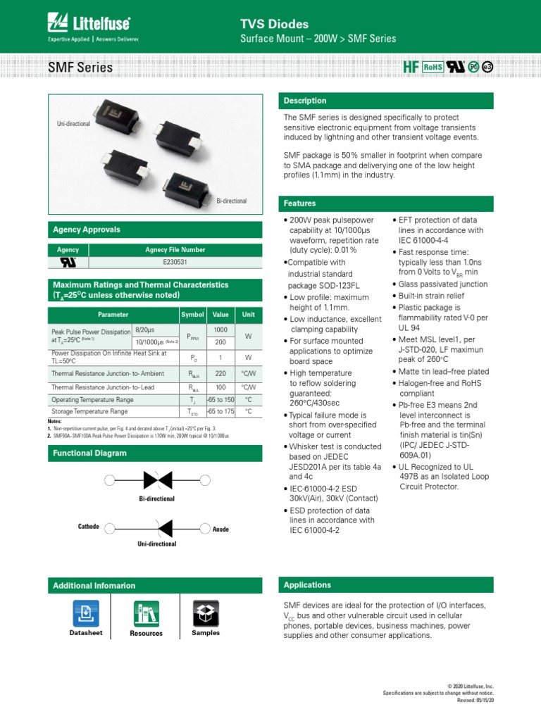 Littelfuse_TVS_Diode_SMF_Datasheet.pdf-370107 | PDF