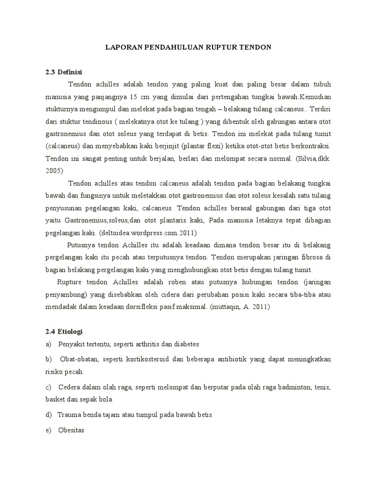 Ruptur Tendon Achilles | PDF