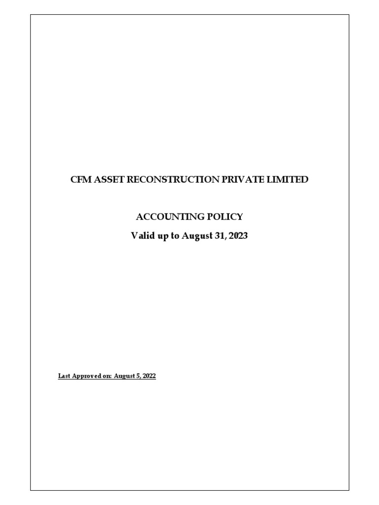 CFM ARC Accounting Policy Guide | PDF