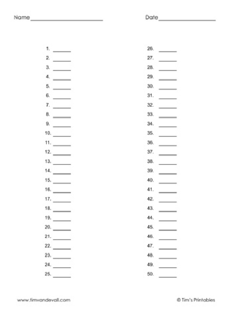 Answer Sheet Template 2 350 | PDF