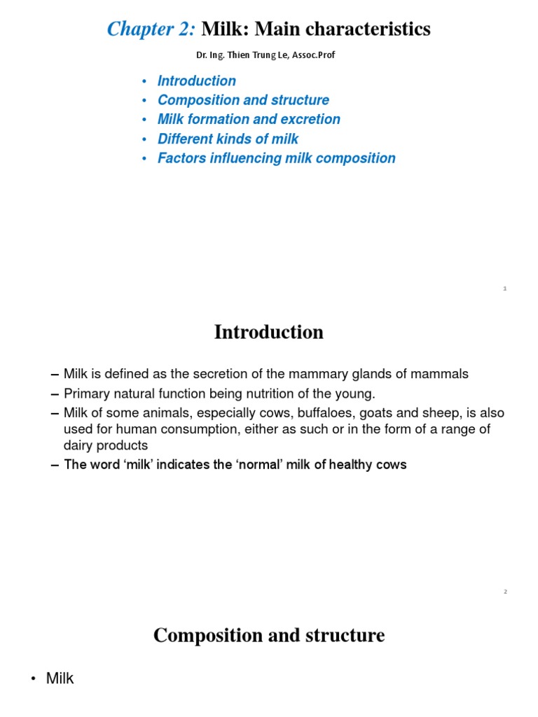 Key Characteristics of Milk | PDF | Endoplasmic Reticulum | Milk