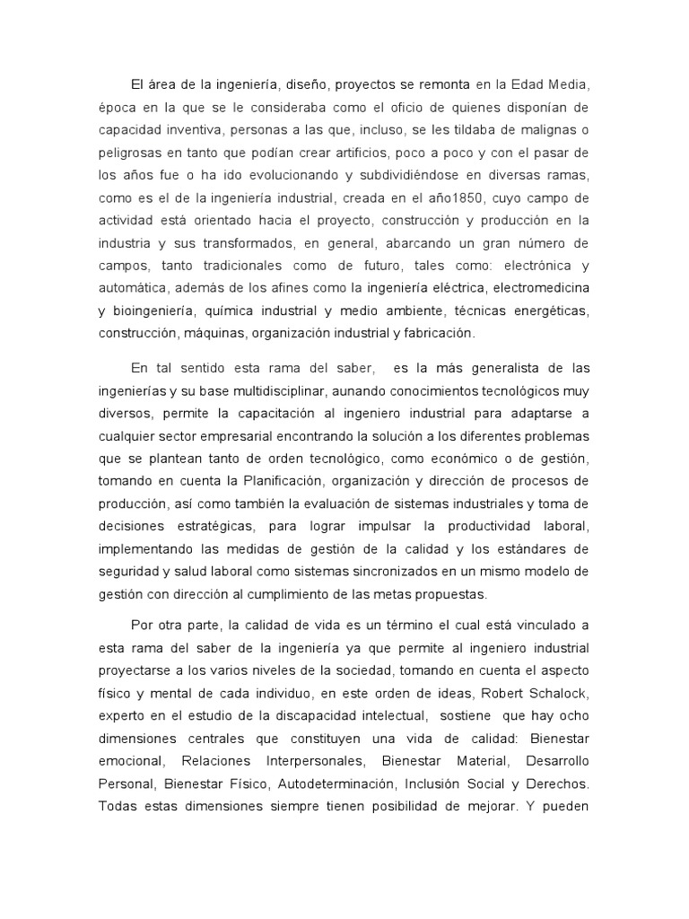 Ensayo | PDF | Ingeniería | Ingeniería Industrial