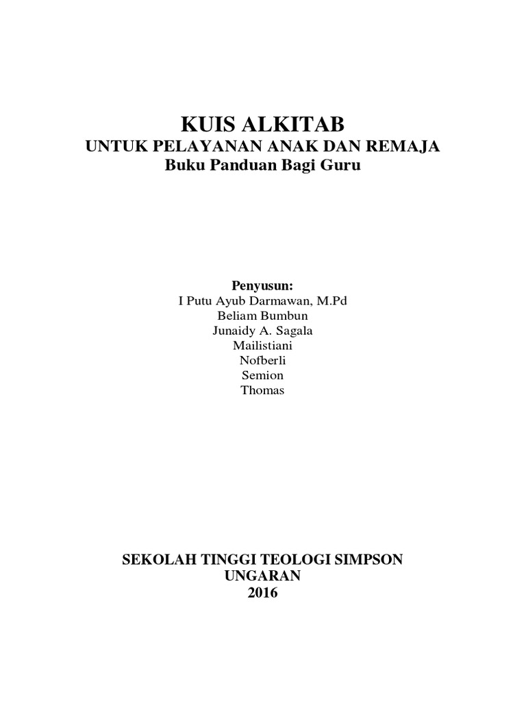 Kuis Alkitab untuk Remaja dan Anak | PDF