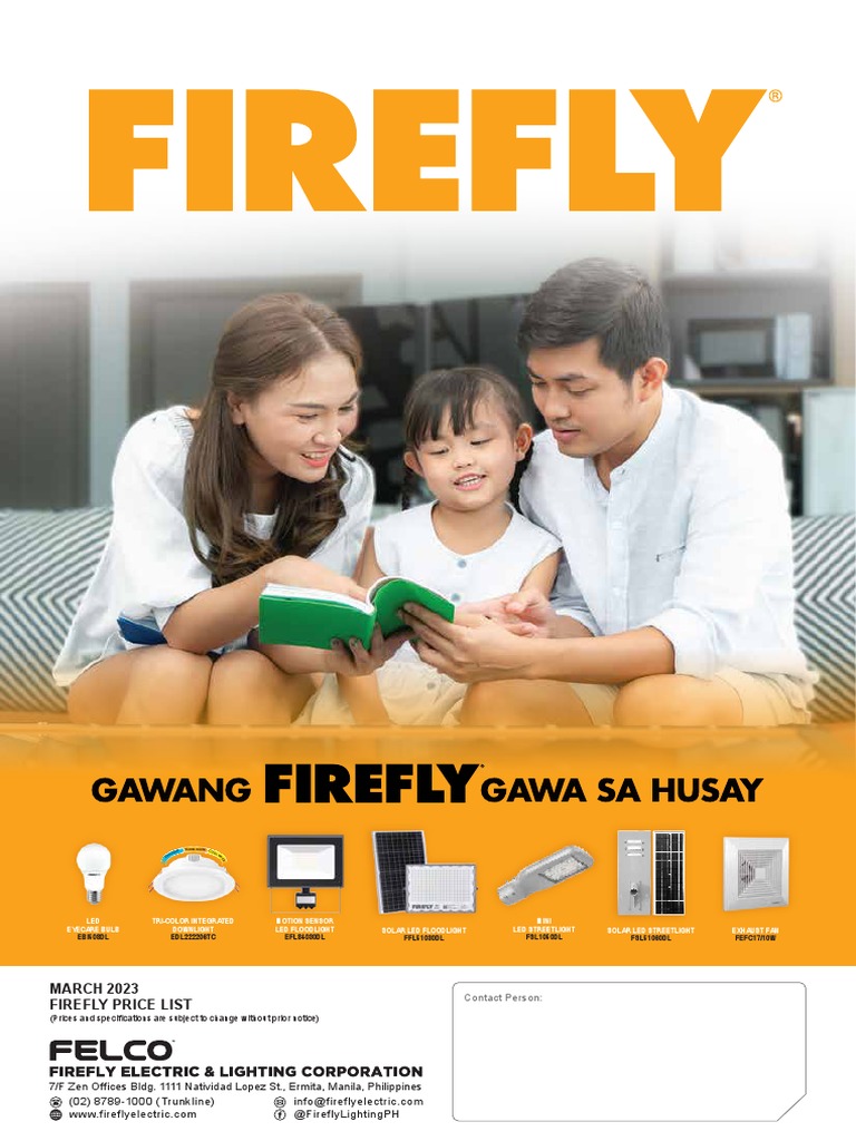 MARCH 2023 Firefly Price List | PDF | Lighting | Electronics