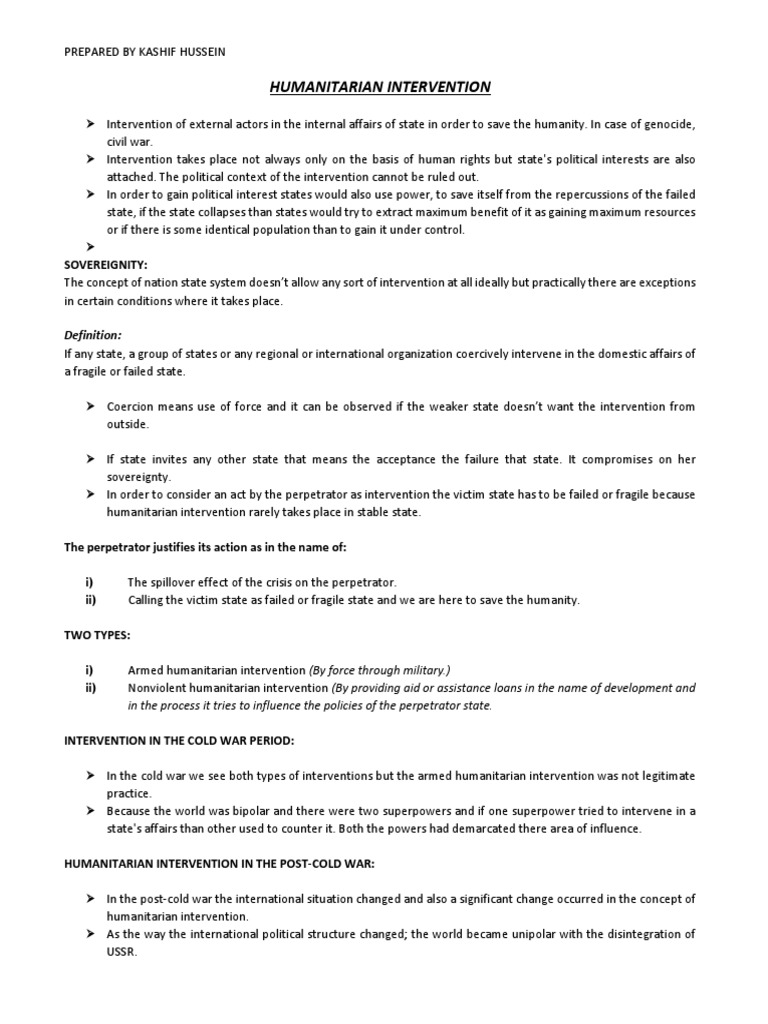 Humanitarian Intervention | PDF | United Nations | International Relations