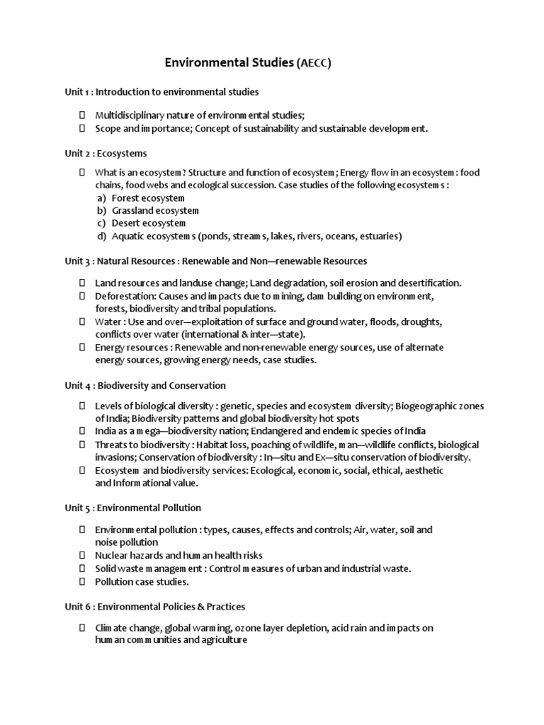 AECC Environmental Studies | PDF | Biodiversity | Ecosystem