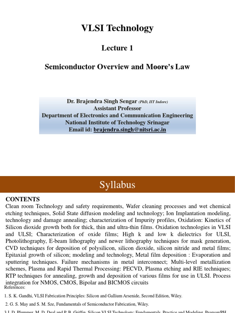 Semiconductor Overview and Moore's Law: VLSI Technology | PDF