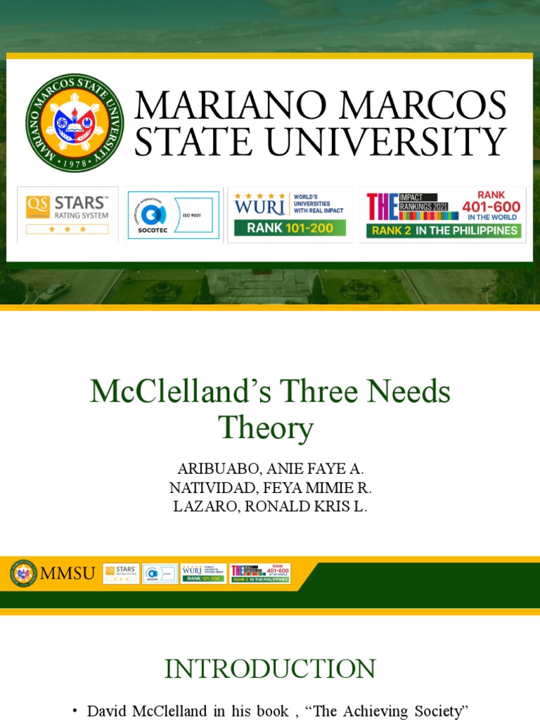 McClellands Three Needs Theory | Download Free PDF | Motivational ...