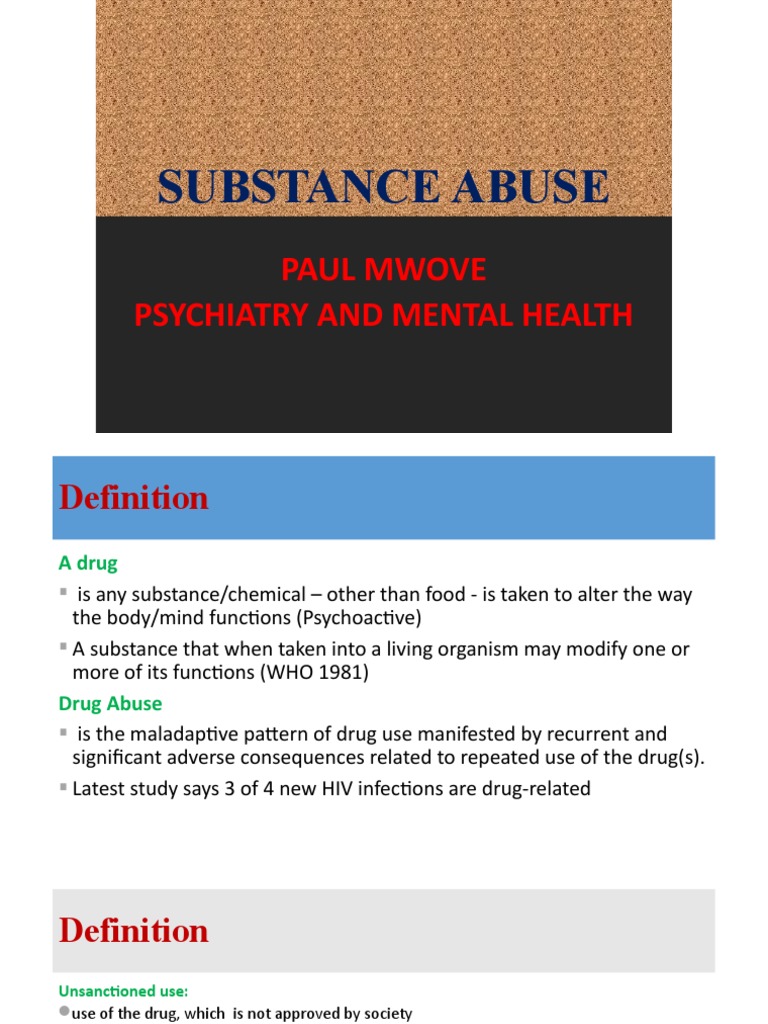 Drugs and Substance Abuse | PDF | Alcoholism | Substance Abuse
