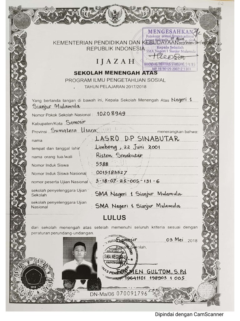 FC Kopi Ijazah Sma12 | PDF