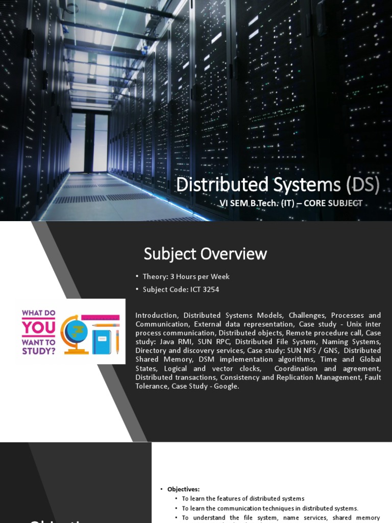 Understanding The Fundamentals Of Distributed Systems An Overview Of The Subject Objectives