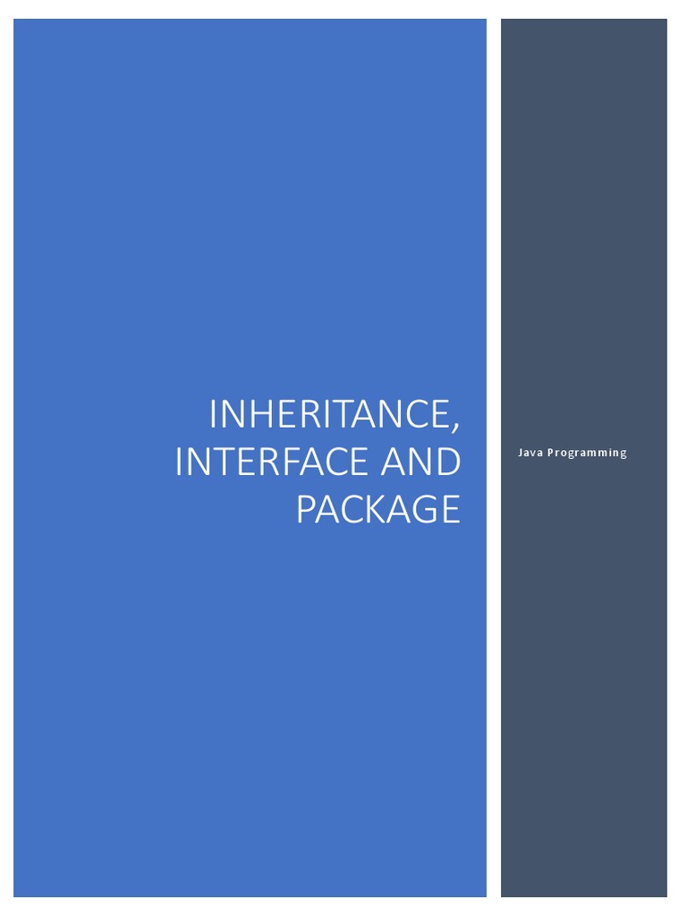 Inheritance Interface And Package Pdf Class Computer Programming Inheritance Object