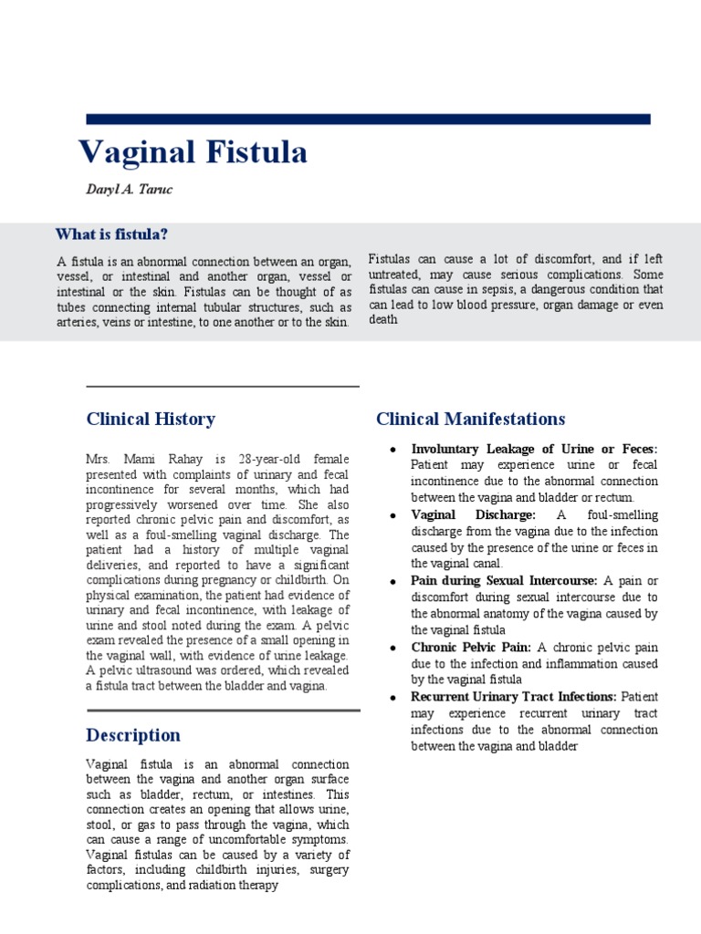 Vaginal Fistula | PDF | Vagina | Urinary Incontinence Vaginal Fistula | PDF | Vagina | Urinary Incontinence
