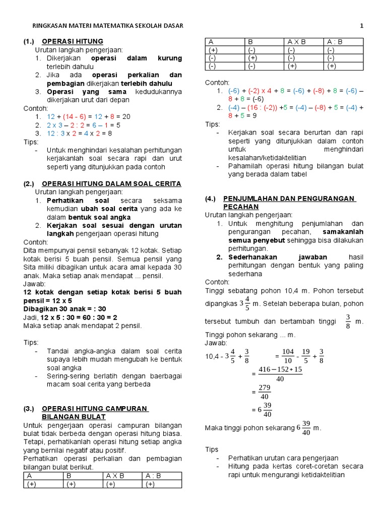 Materi MTK SD | PDF