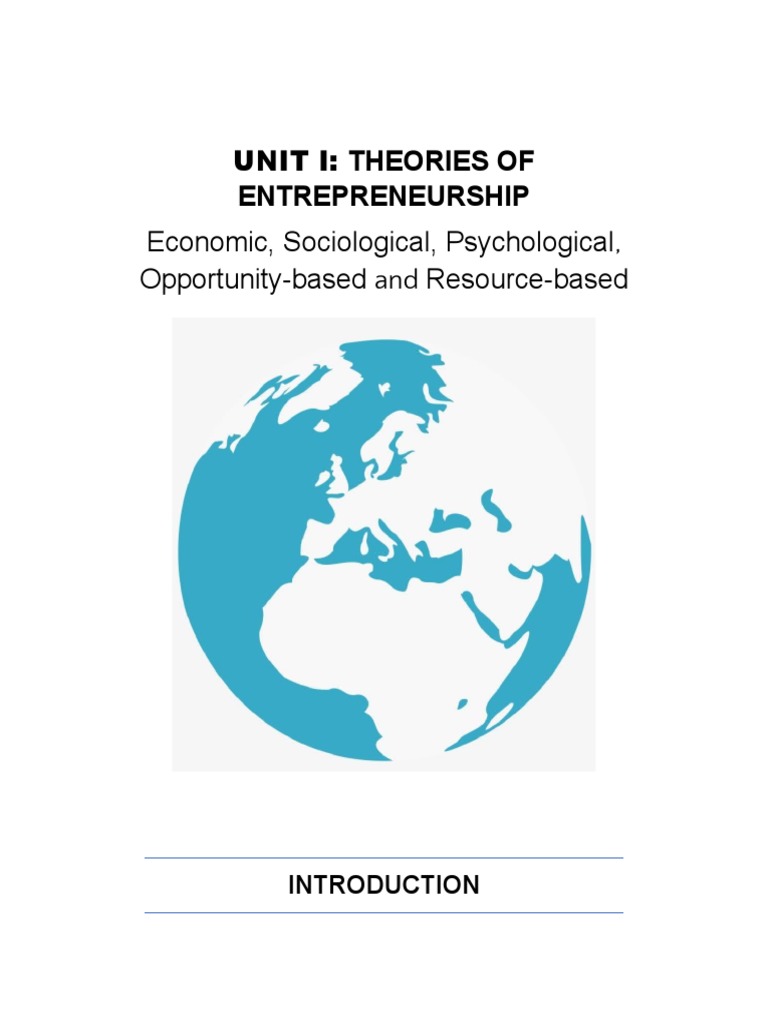 Theories of Entrepreneurship: An Overview of the Economic, Sociological ...