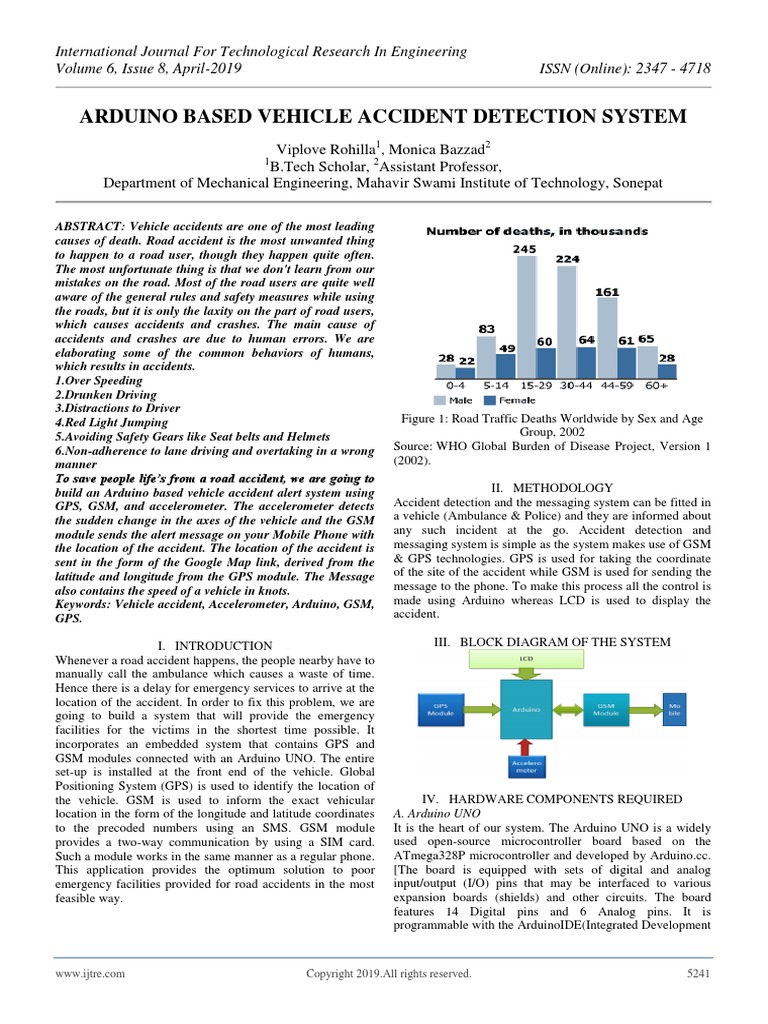 Arduino Based Vehicle Accident Detection System | PDF | Electronics | Manufactured Goods