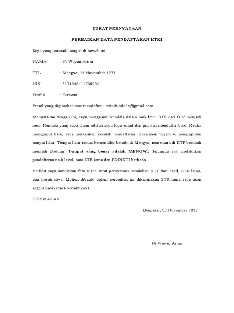 Surat Kesalahan Ktki | PDF