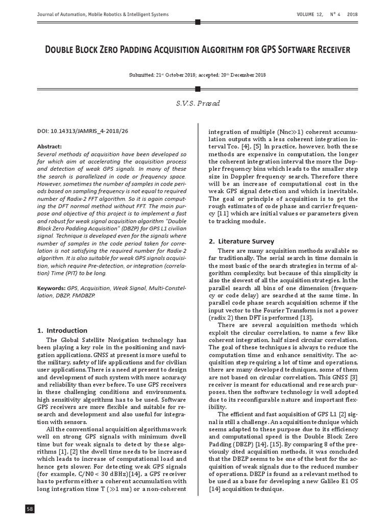 GPS Weak Signal Acquisition Method | PDF | Global Positioning System | Fast Fourier Transform