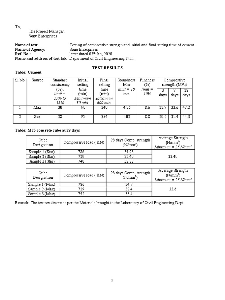 Cement Test | PDF | Materials | Building Engineering Cement Test | PDF | Materials | Building Engineering