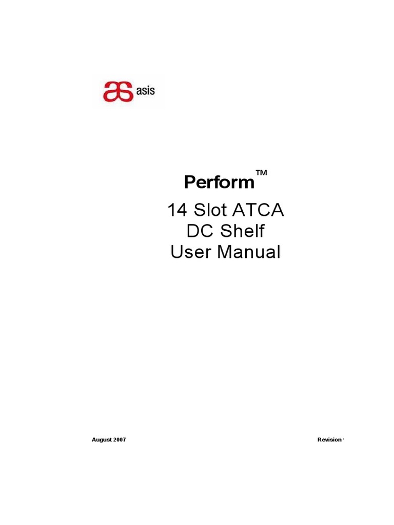 Perform: 14 Slot ATCA DC Shelf User Manual | PDF | Electrostatic ...