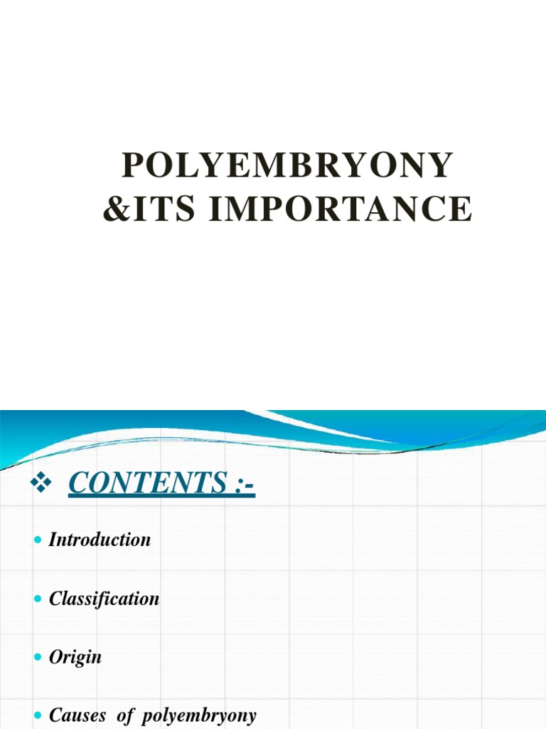 Polyembryony &its Importance | Download Free PDF | Reproduction | Plant ...